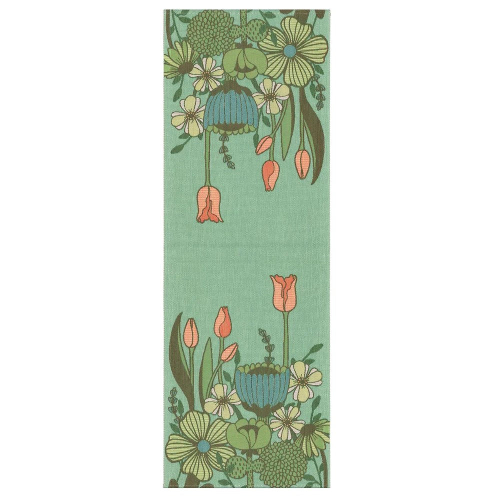 Ekelund Soft Green Runner 35x100 – Swedish Floral Organic Cotton ...