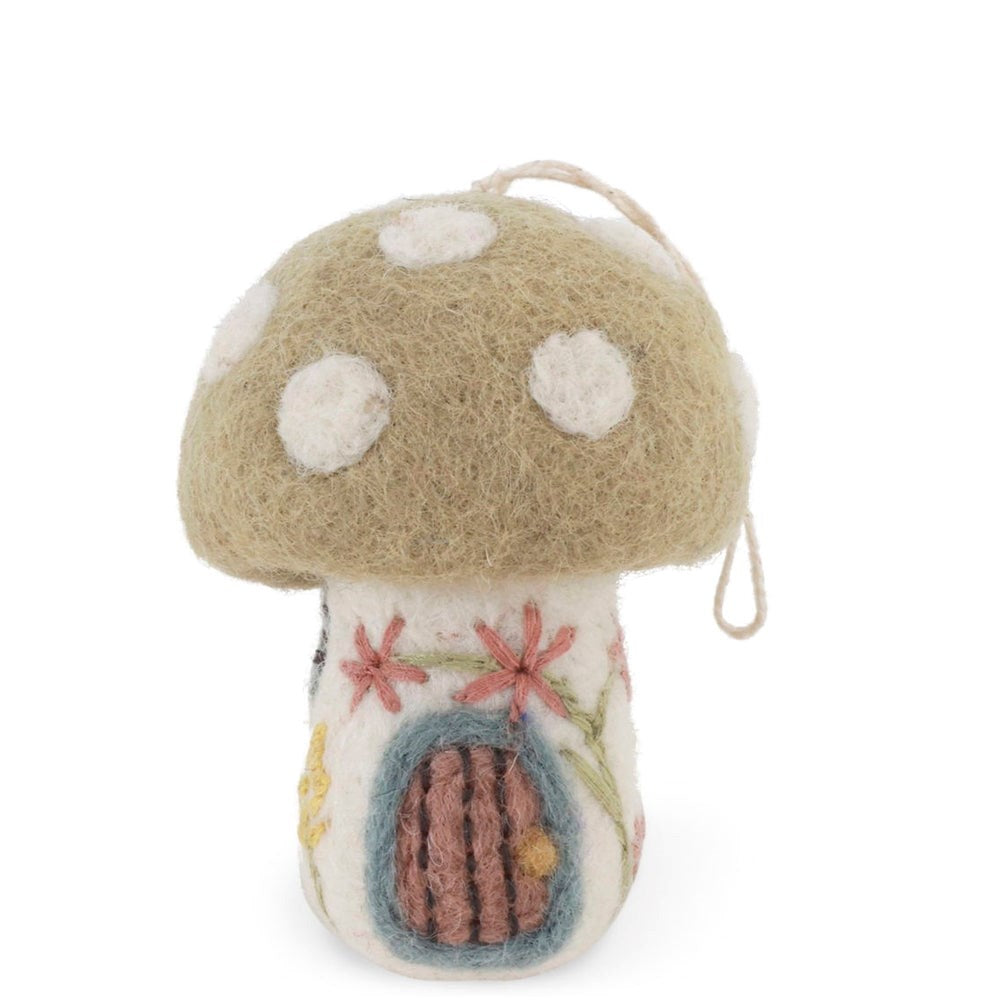 Gry & Sif Spring Mushroom House Decoration Small Handmade Felt Ornament ...