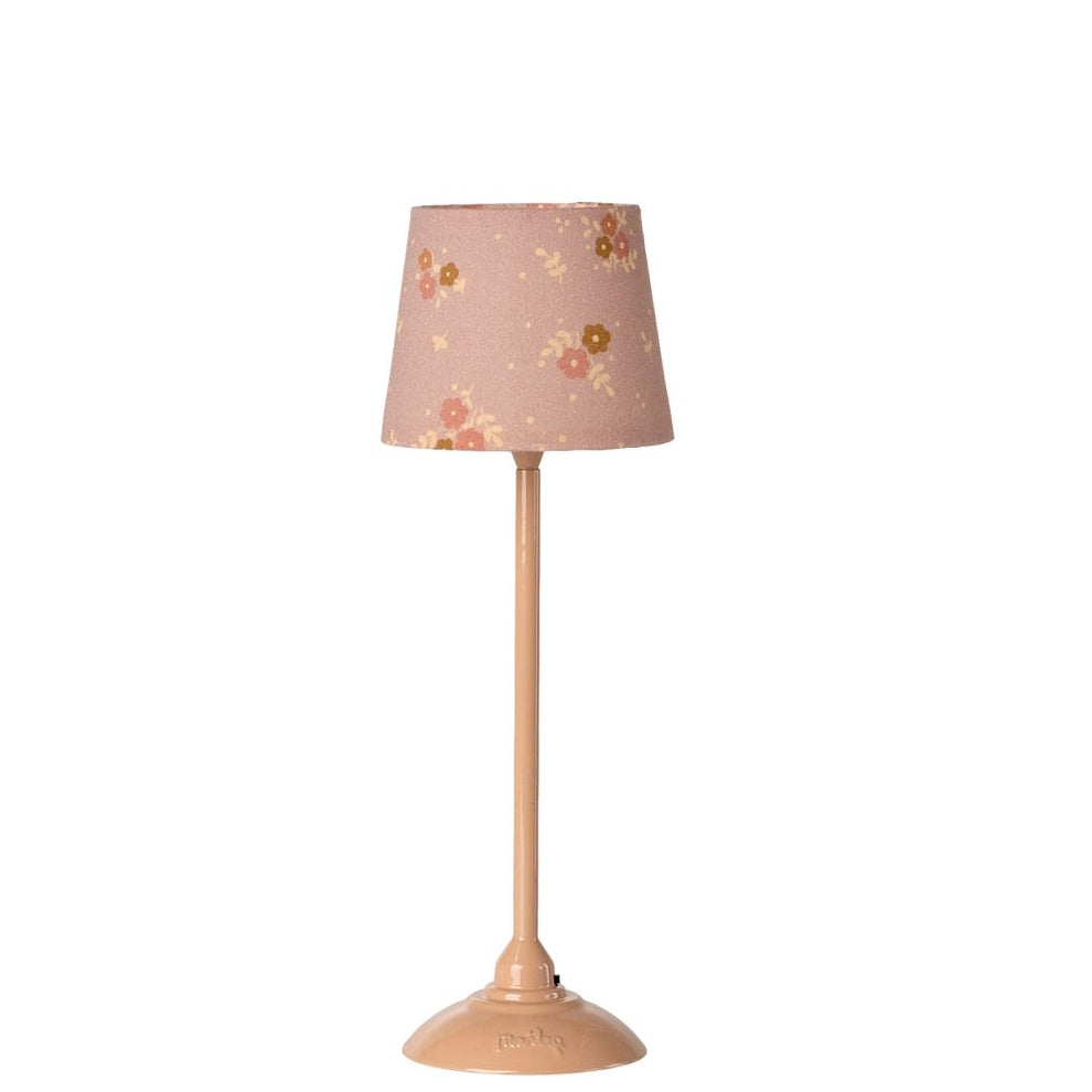 Maileg Floor Lamp Miniature Dark Powder | Light-Up Lamp Floral Shade ...