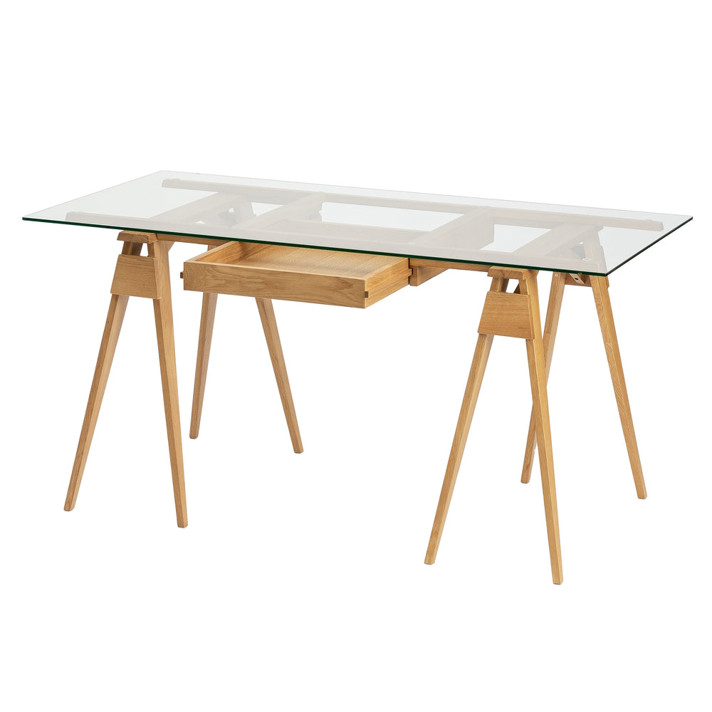 Design House Stockholm Arco Desk Oak Glass – Nordic Fusion Store