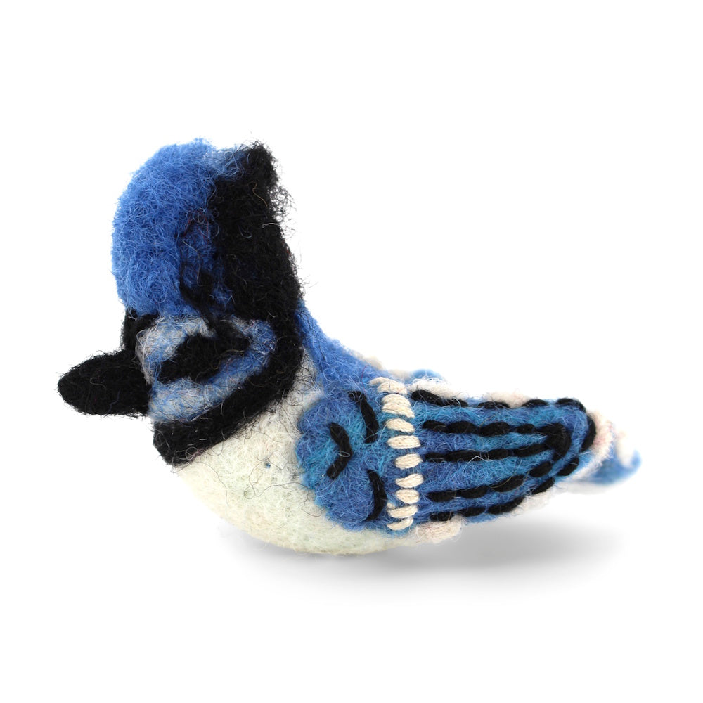 Gry & Sif Felt Bluejay – Handmade Wool Fair Trade Bird Decoration ...