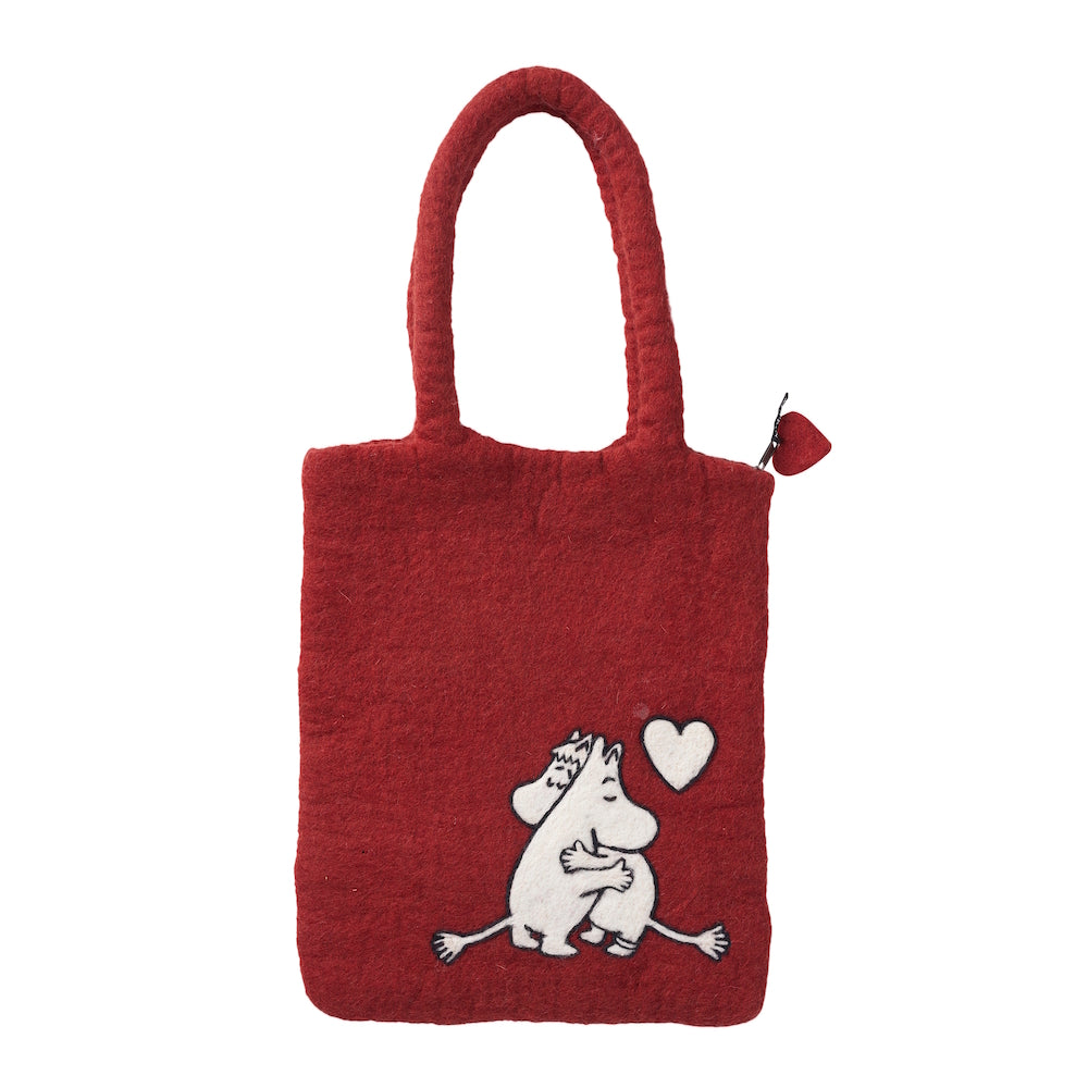 Klippan Moomin In Love Hand Felted Bag – Wool Red Moomin Tote – Nordic ...